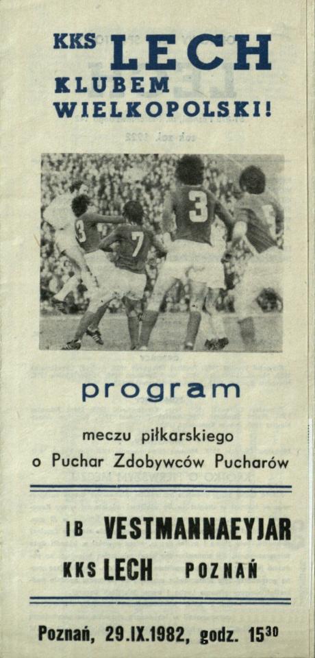 Lech Poznań - ÍBV Vestmannaeyjar 3:0, 29.09.1982